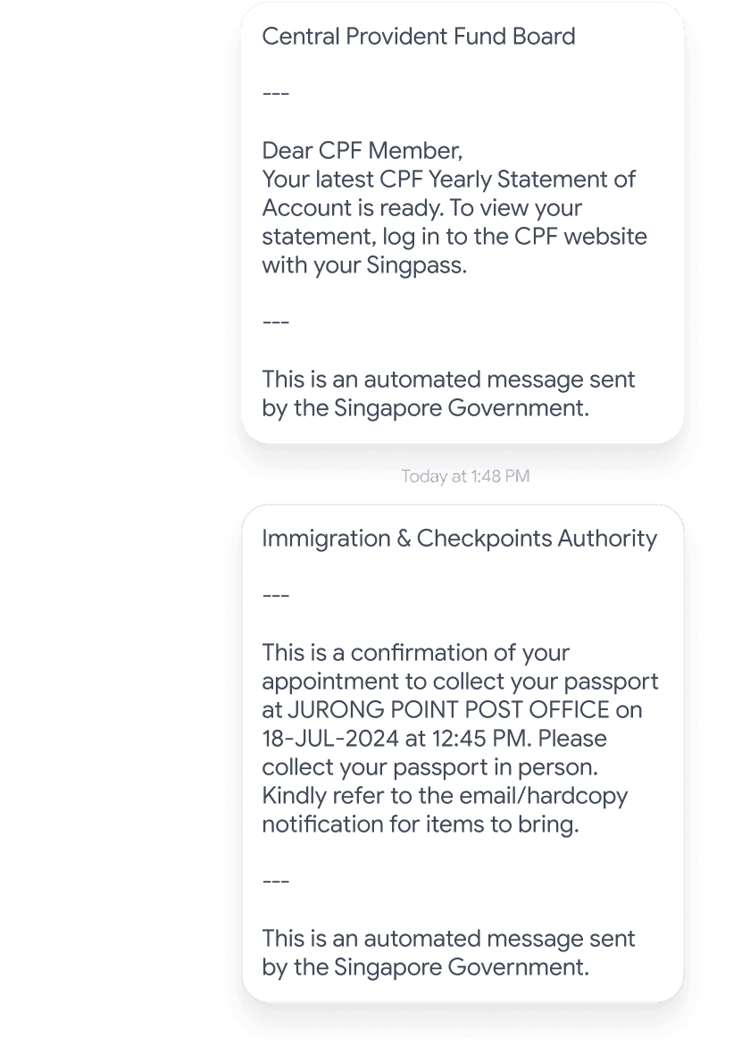 gov.sg SMS Sender ID